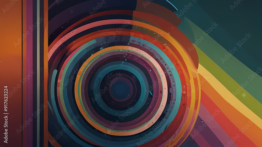 Abstract background using concentric circles that ripple outward ...