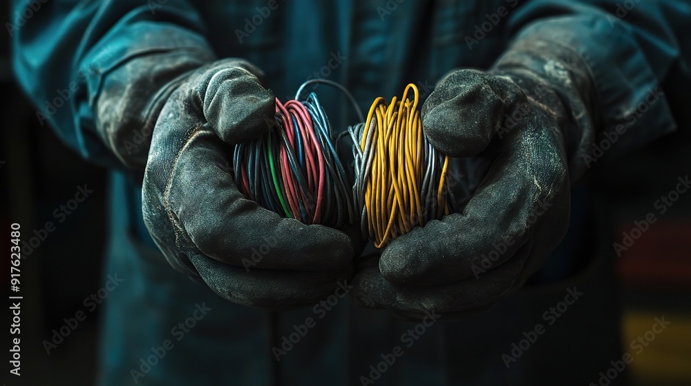 The Heart of Connection: Worn hands, etched with the grit of labor ...