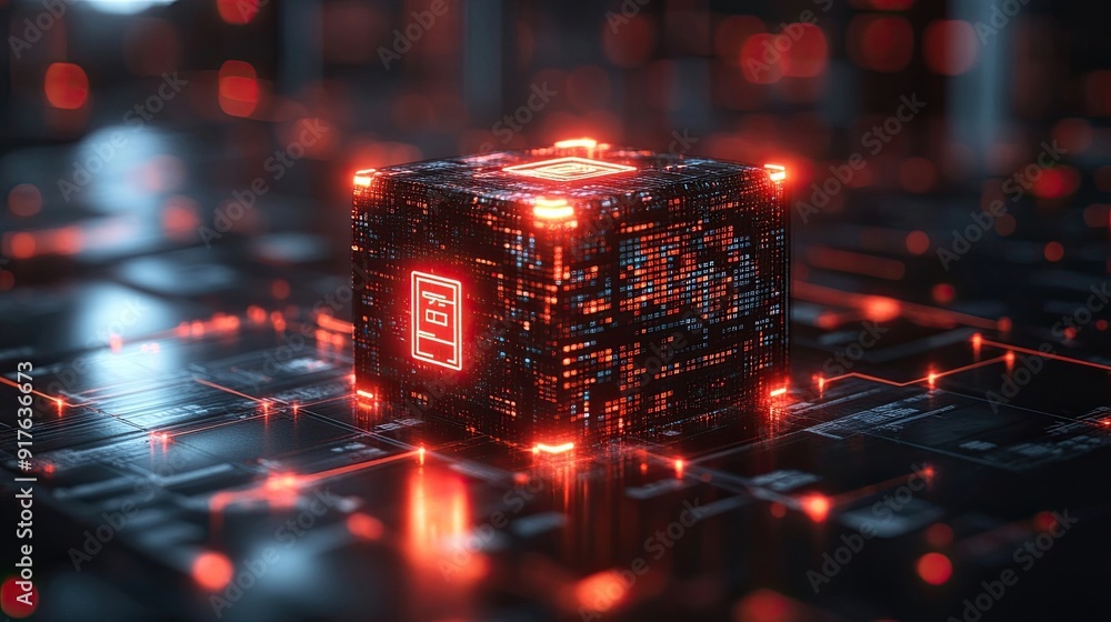 A digital parcel box that represents modern technology and logistics ...