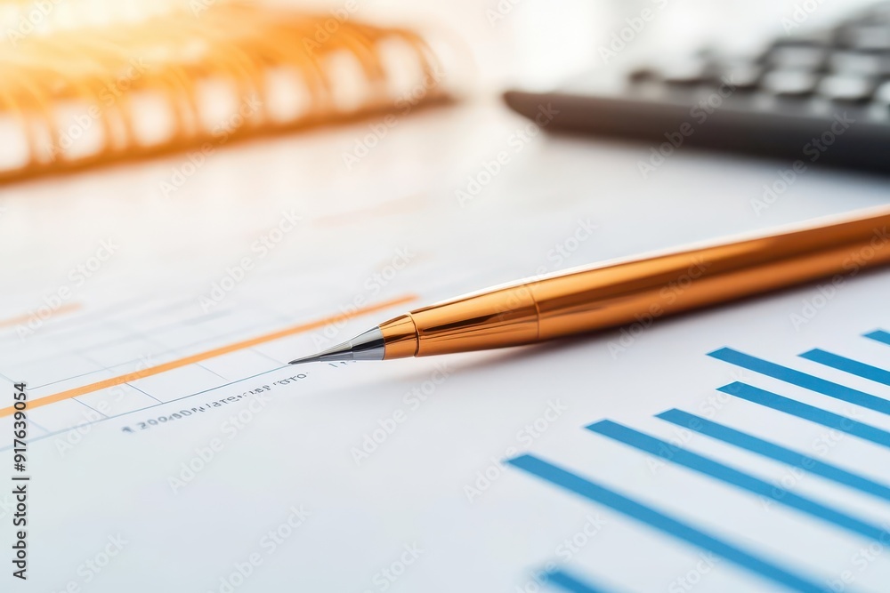 Diverse financial tools on a clean desk, highlighted key elements ...