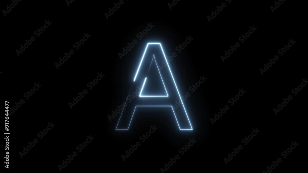 Animated neon letter symbol icon. Blue Neon alphabet, font, character ...