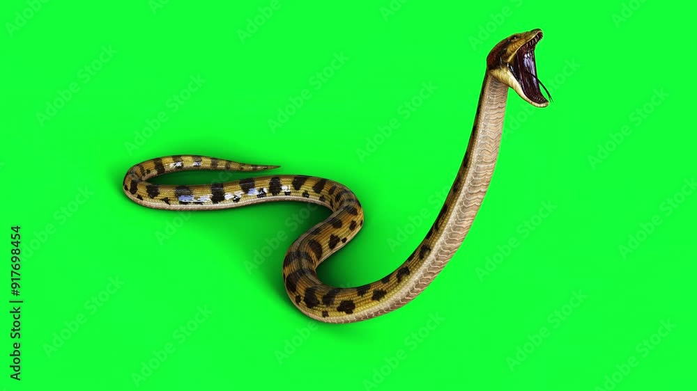 3d Illustration Golden Anaconda, Boa Constrictor The World's Biggest ...