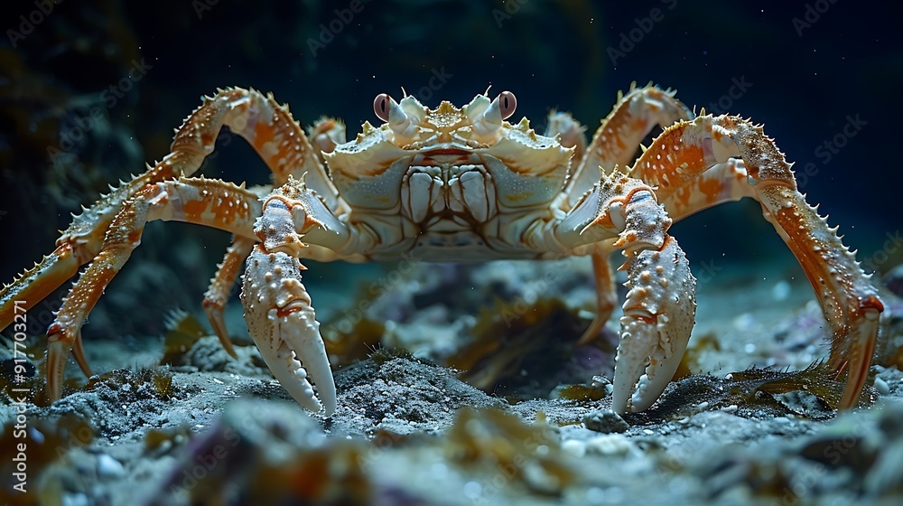 Massive Japanese spider crab in deep ocean habitat Stock Photo | Adobe ...