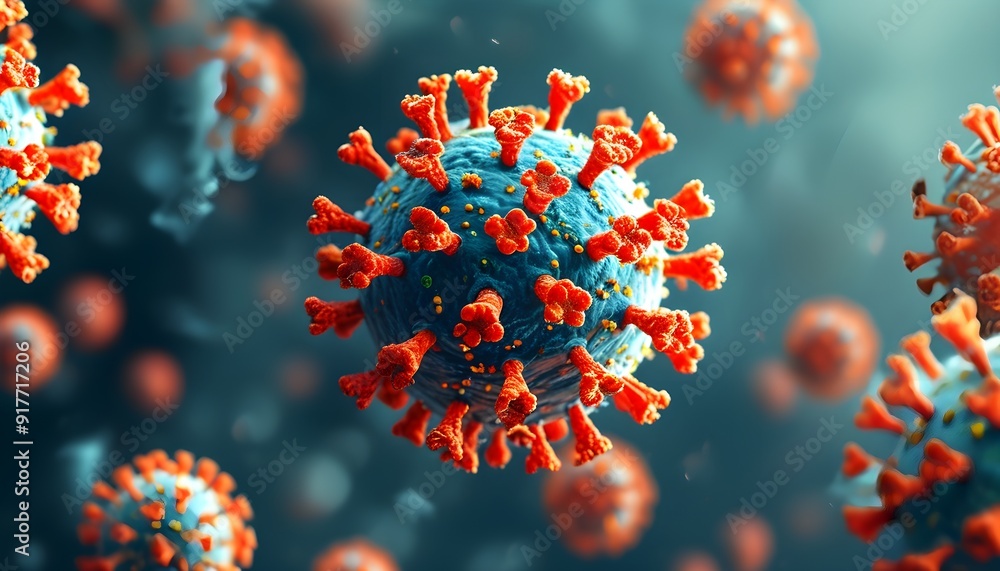 Microscopic images of cell structures and virus particles reveal the ...