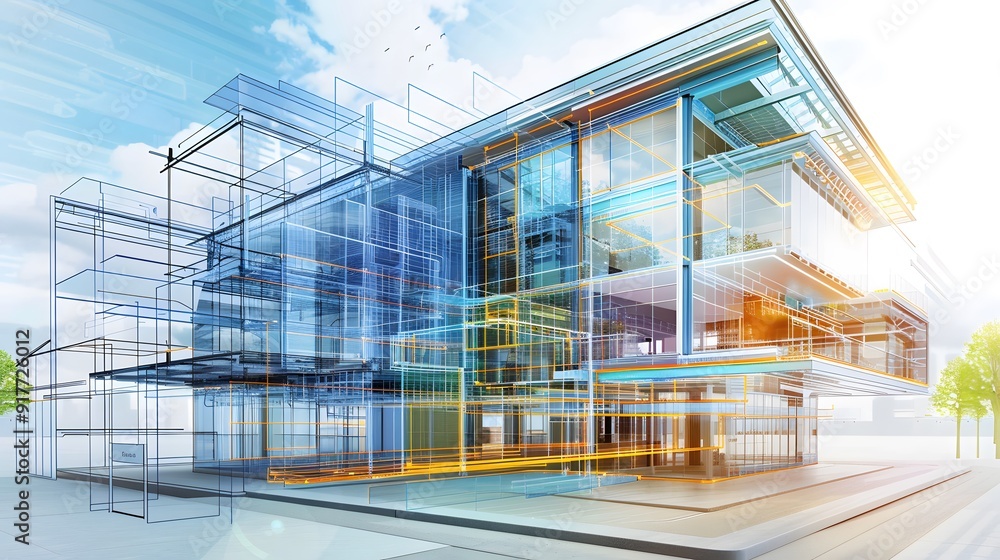 a smart building with automated energy management systems optimizing usage and reducing peak ...