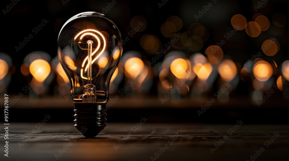 The Question Mark Bulb: A single light bulb glows brightly, its ...