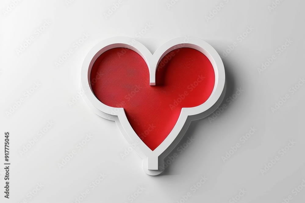 Heart text box, love icon social media notification, white heart with ...
