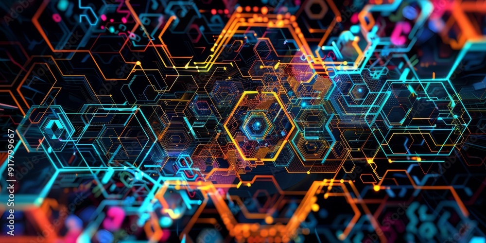 Abstract Visualization Of Encryption Algorithms With Overlapping Digital Patterns And