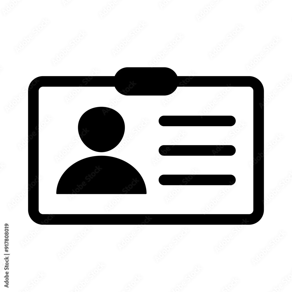 ID Card icon. Employee clerk card, driver license, Identification card ...