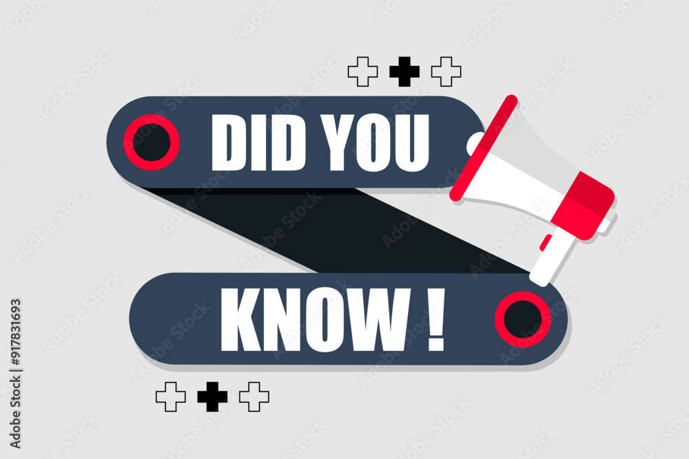Vector banner. Megaphone with did you know speech bubble. Loudspeaker ... Vector banner. Megaphone with did you know speech bubble. Loudspeaker ...