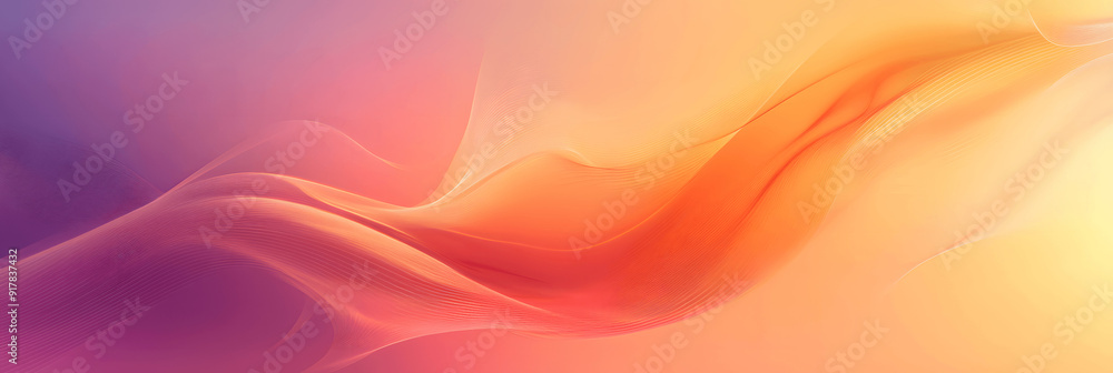 Abstract-themed banner with fluid lines and shapes in warm rich colors ...