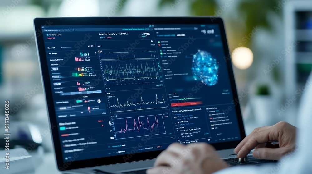 Digital healthcare platform interface showing patient data analytics ...