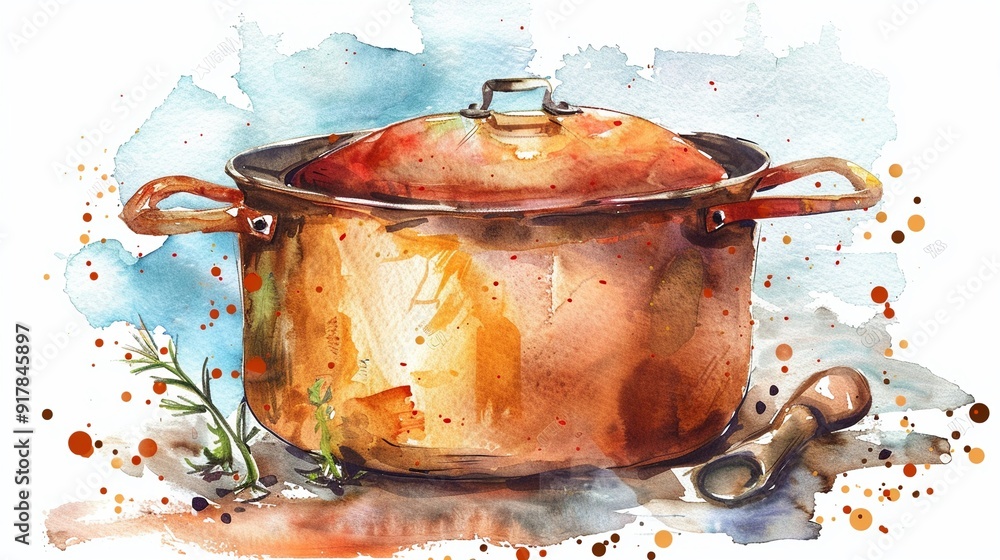 Cooking pot,Clipart, watercolor illustration, Perfect for nursery art ...