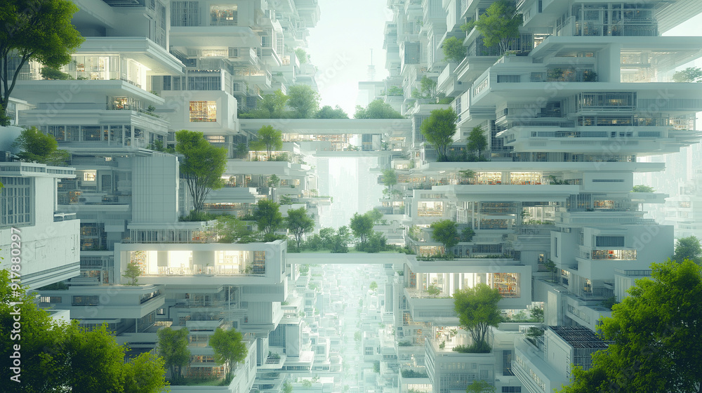 cinematic wide shot of a psychogeography cityscape that doubles as a ...