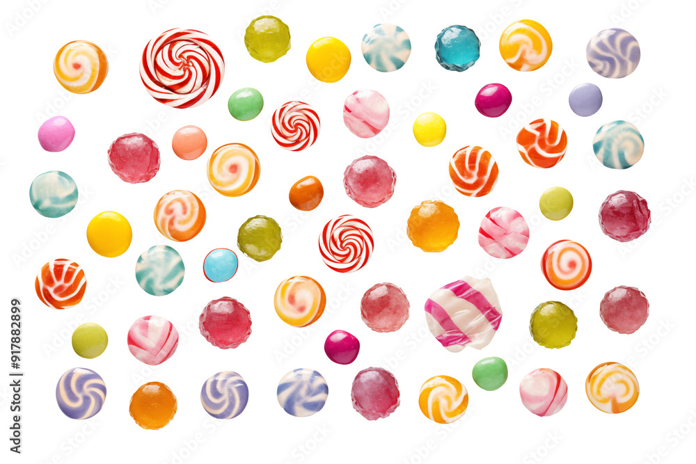 Candies top view on transparent background. Themes related to candies ...