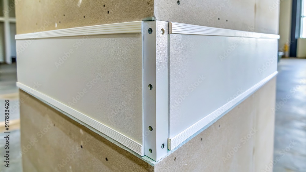 Close-up of a perfectly finished drywall corner, with taped and mudded ...