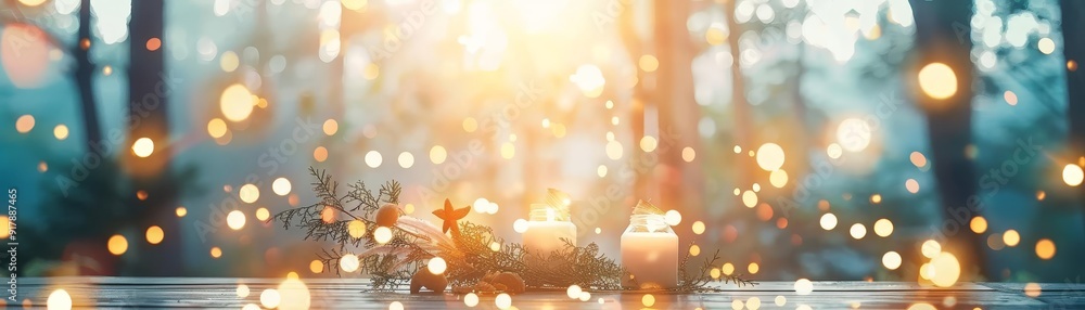 An outdoor party with fairy tale props, witches in enchanting costumes ...