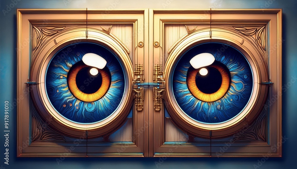 Eyes as Windows conceptual photo Eyes depicted as windows or doors ...