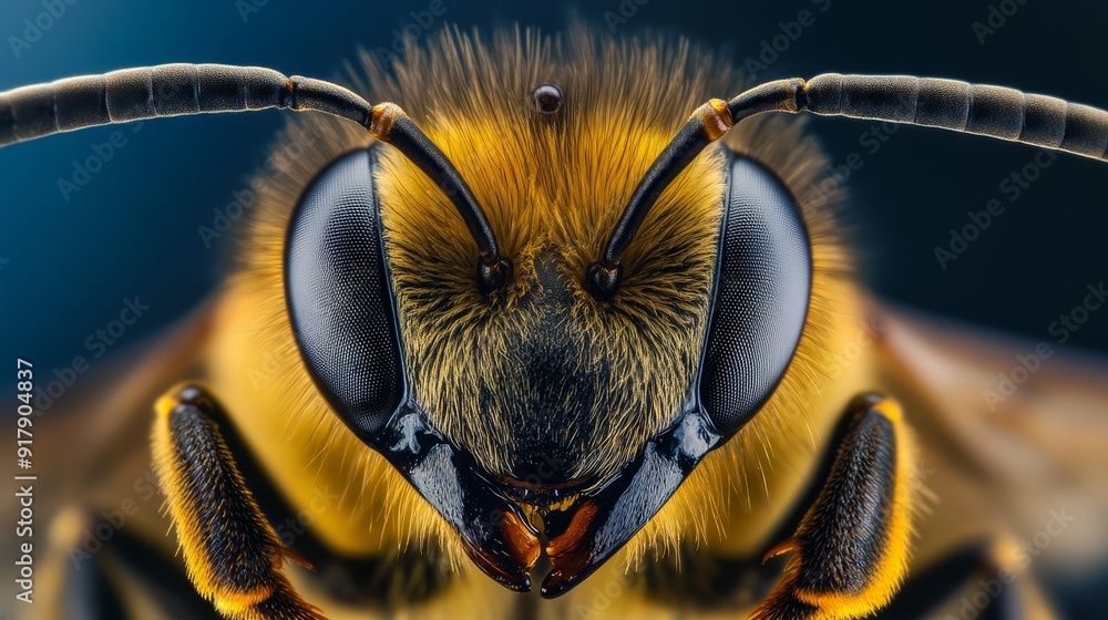 Macro Photography of Bee Face - Close-Up Detail of Insect Eyes - A ...