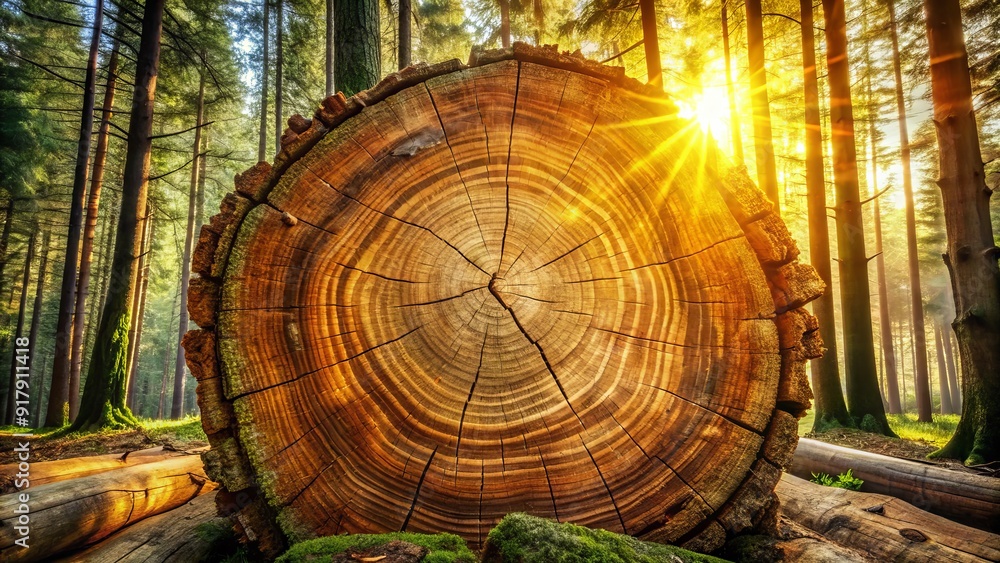 natural cross-section of a giant ancient tree trunk showcasing ...