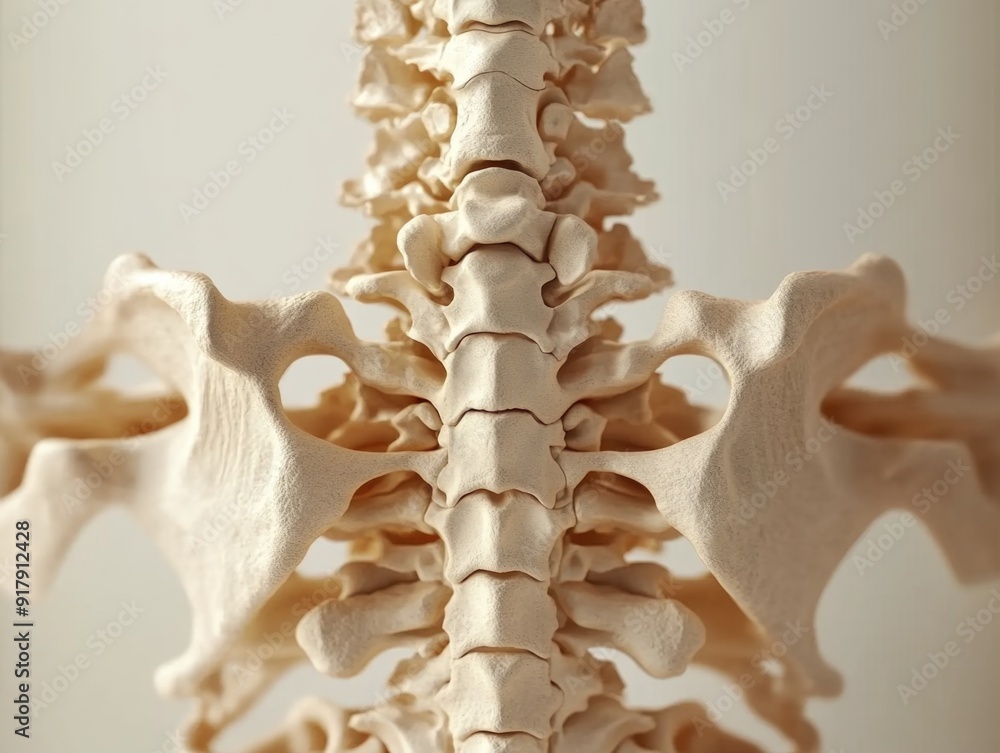 Detailed Illustration of Human Vertebrae and Spinal Column Anatomy ...