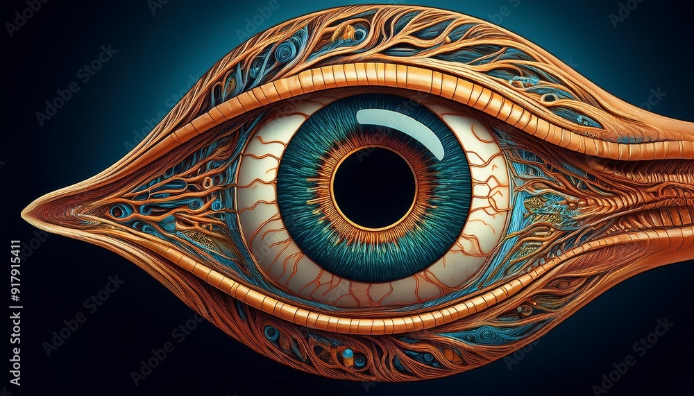 Anatomy of the Eye- Detailed anatomical illustration of the human eye ...