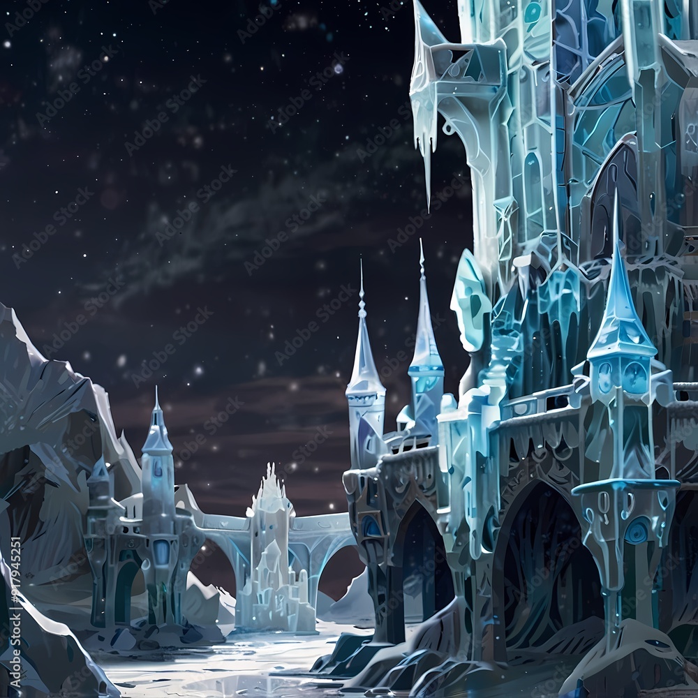 Mythical Ice Kingdom with Crystal Palaces and Frozen Landscapes – A ...