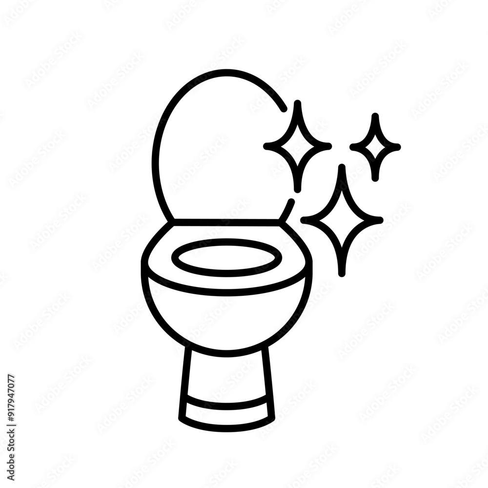 Toilet cleaning bowl line icon. Bathroom cleaning. Restroom or bathroom ...