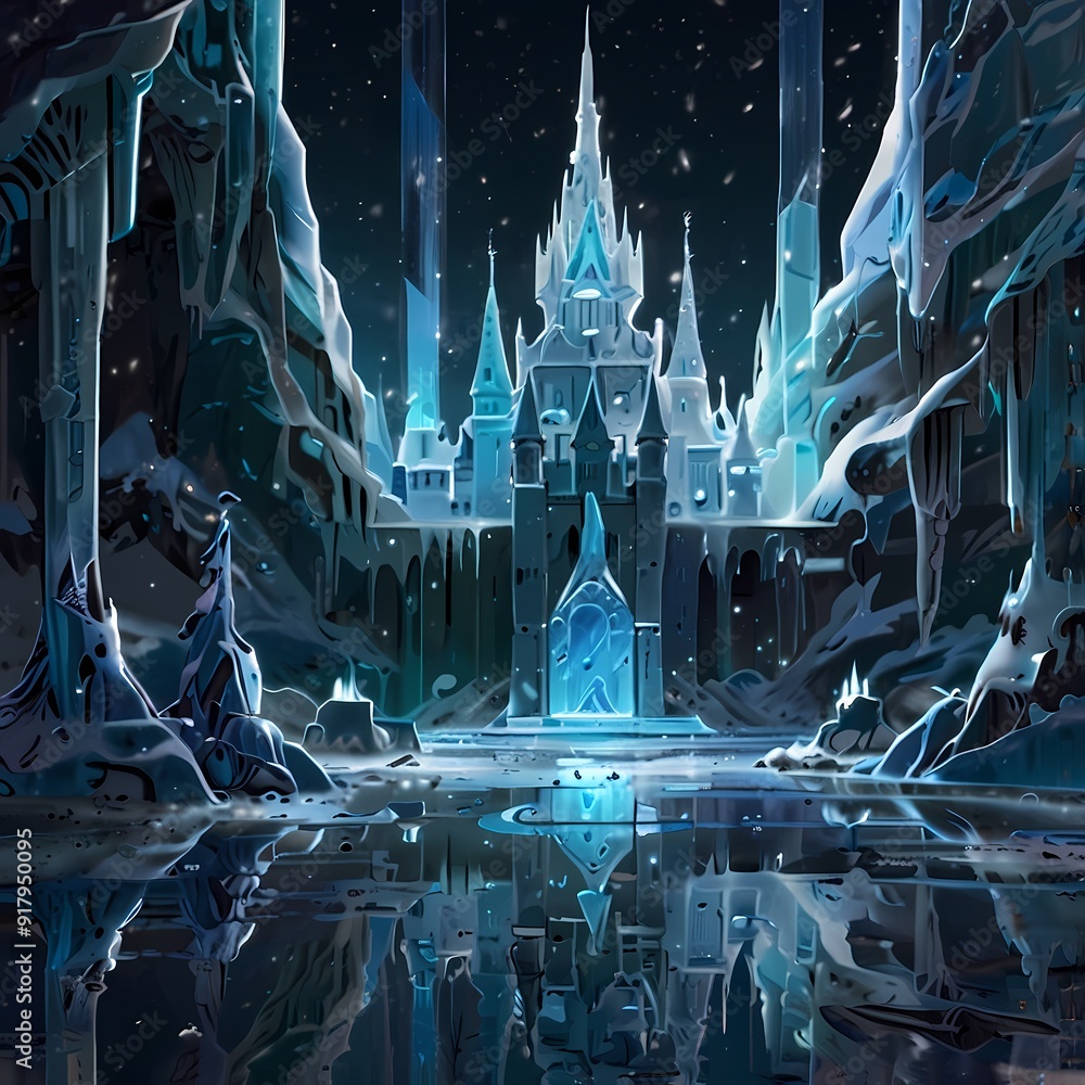 Mythical Ice Kingdom with Crystal Palaces and Frozen Landscapes – A ...