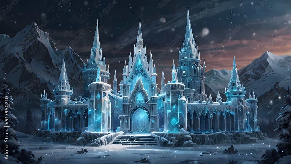 Mythical Ice Kingdom with Crystal Palaces and Frozen Landscapes – A ...