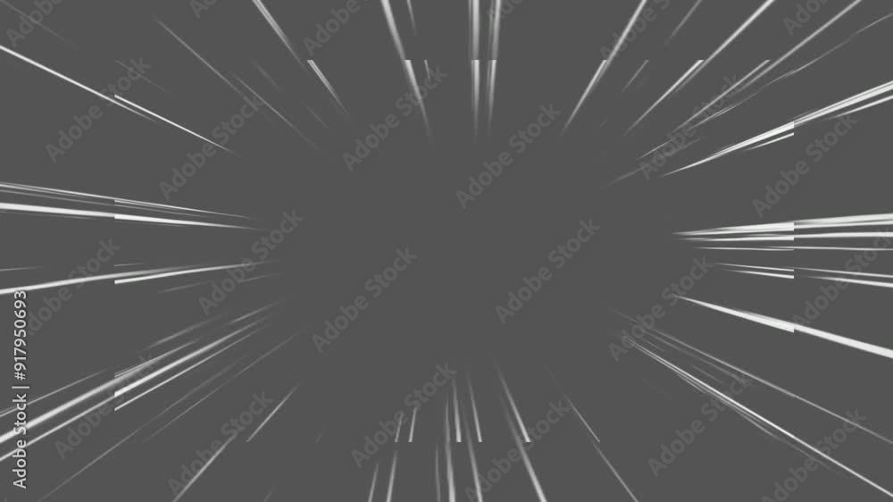 Anime speed line background animation on black. Radial Comic Light ...
