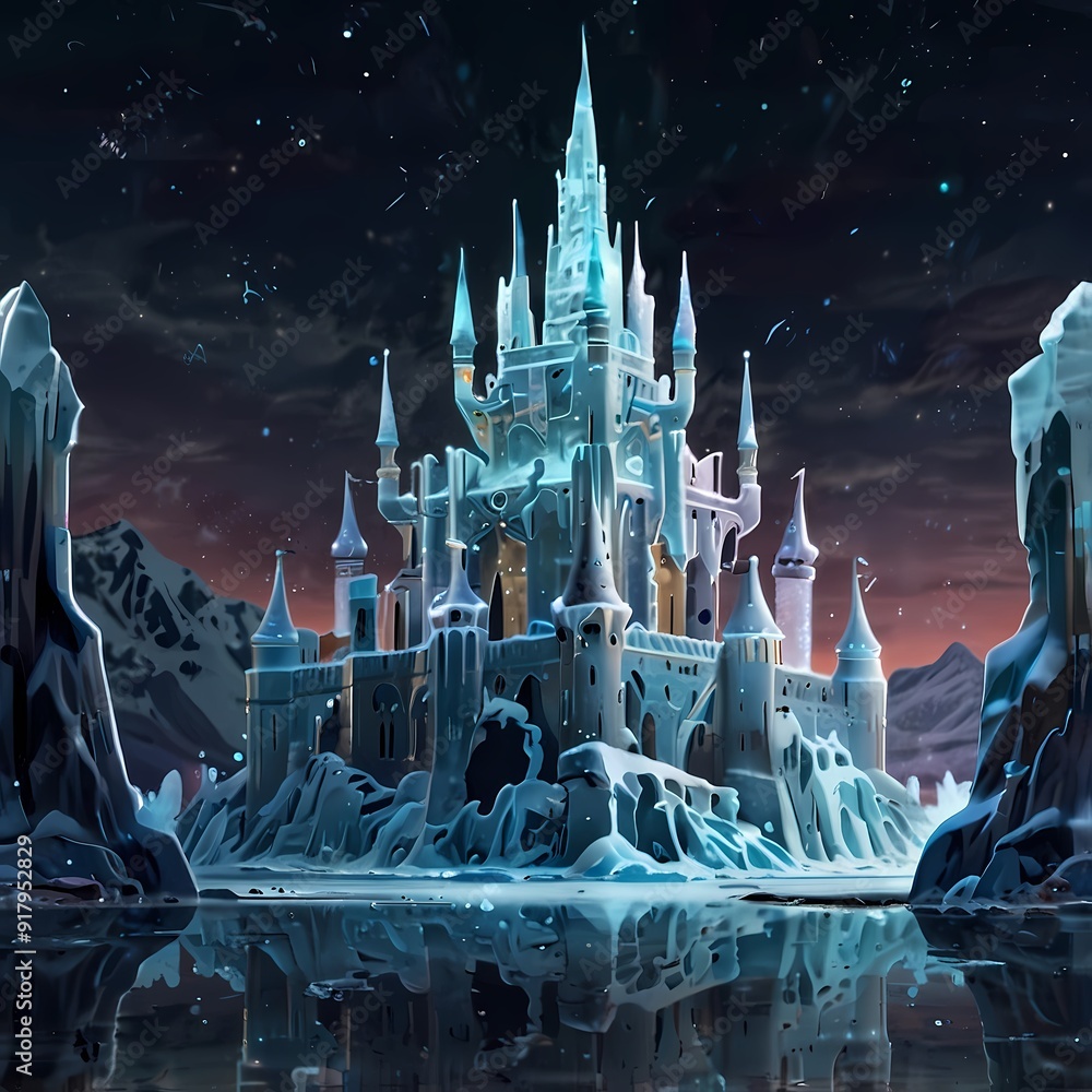 Mythical Ice Kingdom with Crystal Palaces and Frozen Landscapes – A ...