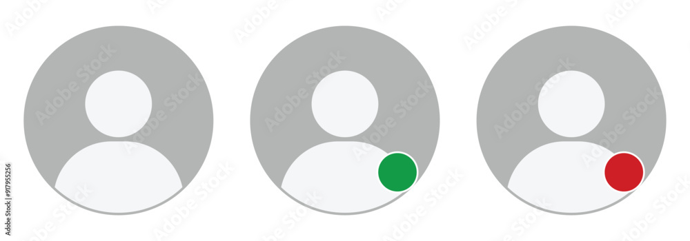 profile default avatar icon with active status. user account dp symbol ...