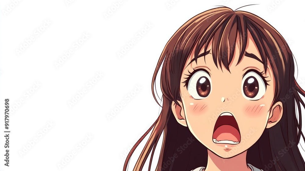Adorable anime character showing surprise with a shocked expression and ...