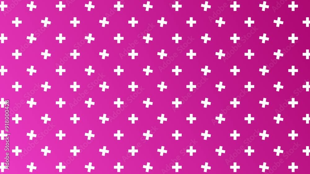 Pink gradient background with evenly spaced white plus signs, seamless ...