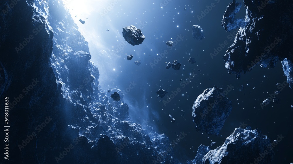 Space Background with Asteroid Fields for Sci-Fi and Futuristic Designs ...