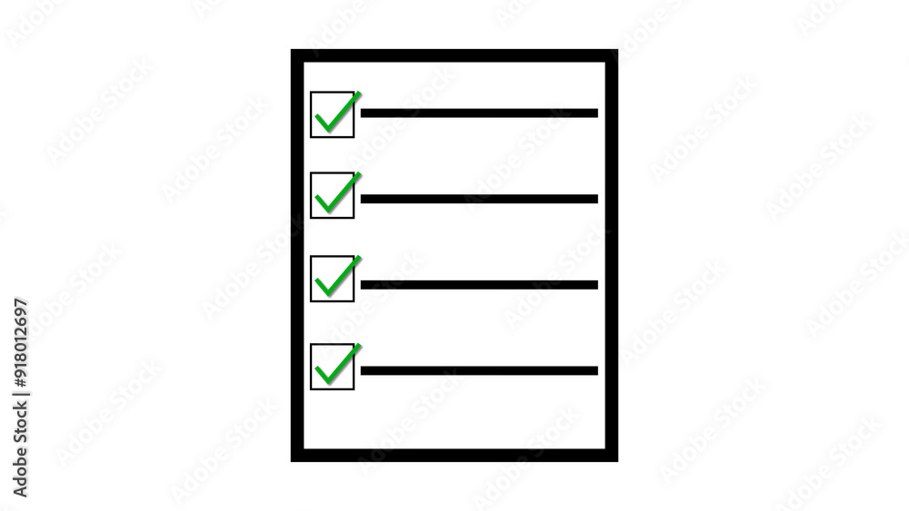 Check list document, paper check list. Marking check boxes. Stock ...