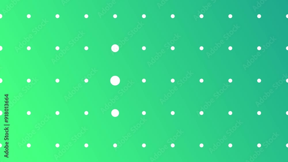 Green gradient background with white circular dots arranged in a grid ...