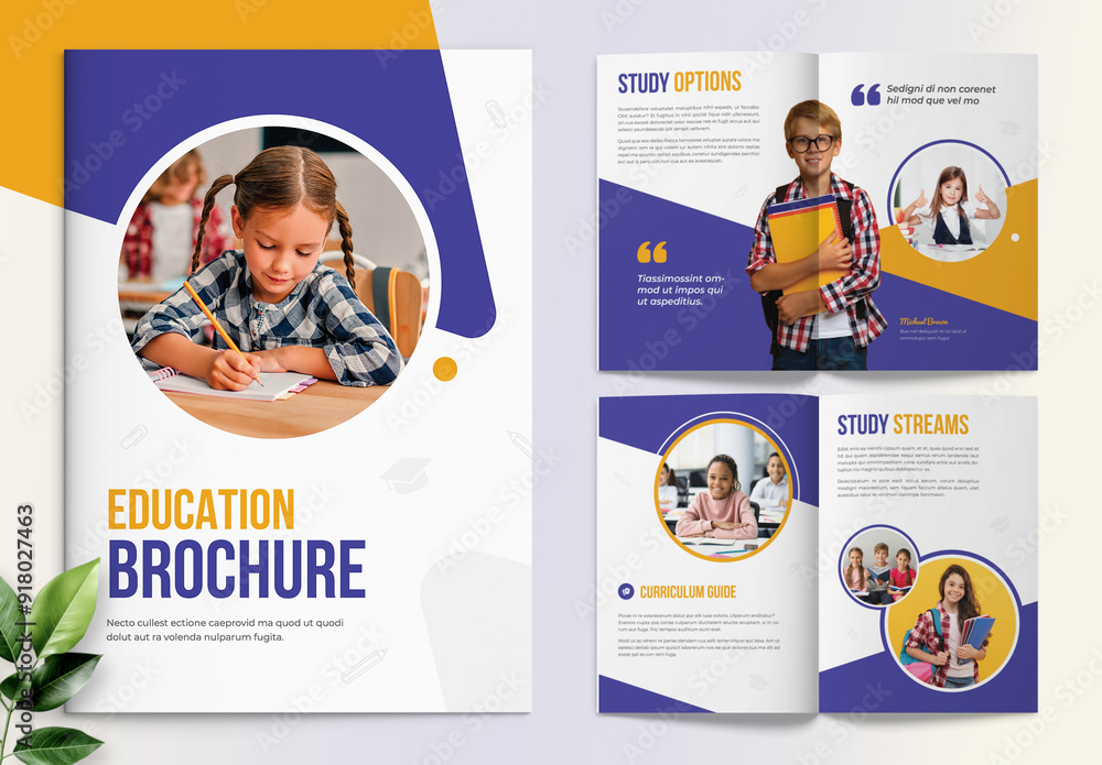 Education Study Brochure Layout Stock Template | Adobe Stock