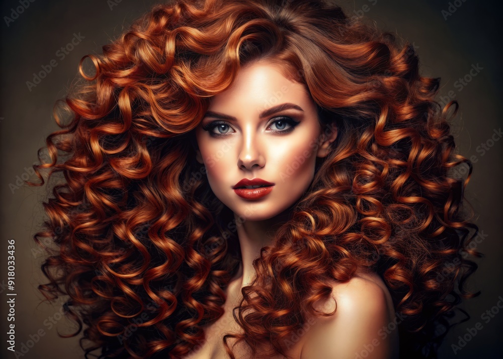 Vibrant red-brown curly locks showcase a mesmerizing coily texture ...