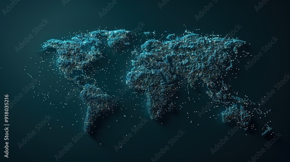 Global Connectivity: Interactive World Map with Data Points for Digital ...