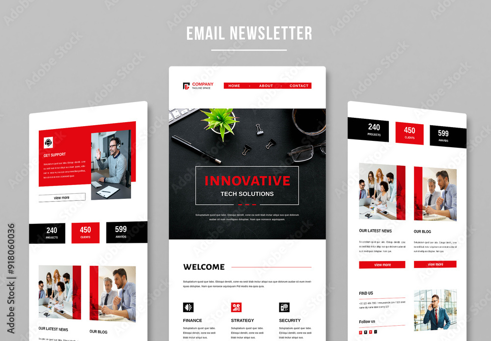 Modern Email Newsletter Stock Template | Adobe Stock
