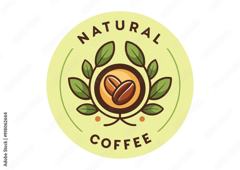 Pure Natural coffee logo design template design , editable vector file ...