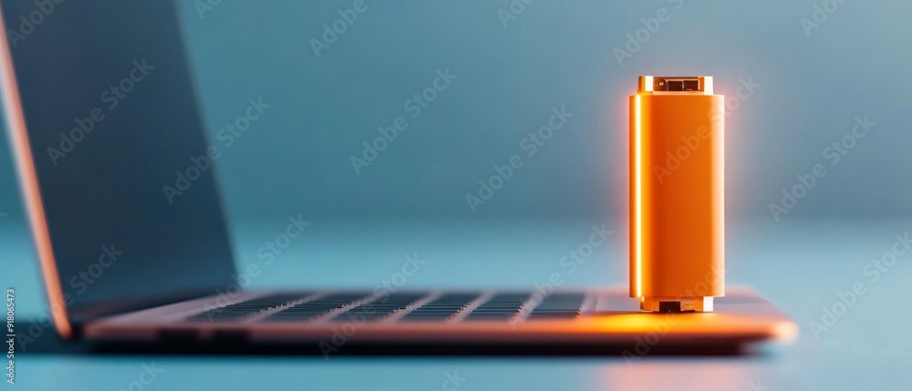 A side view of a solid-state lithium battery pack being inserted into a ...
