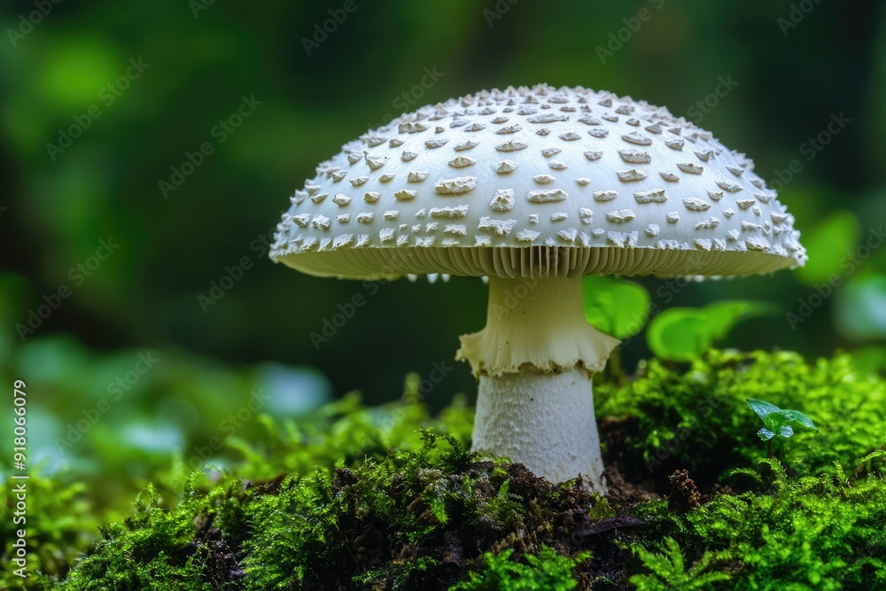 Death Cap Mushroom. Amanita Phalloides Poisonous Fungal Growth in Green ...