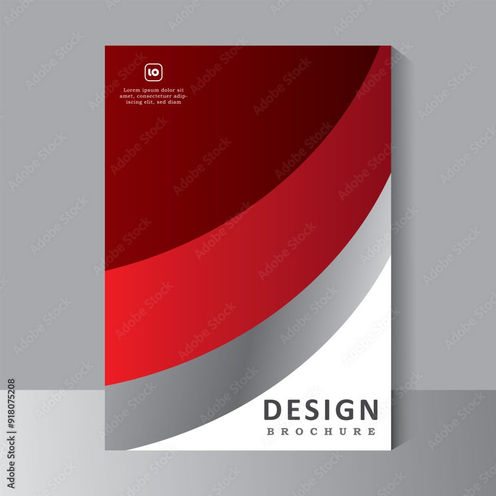 Red Brochure Design Template in A4. Can be use for Book Cover, Annual ...