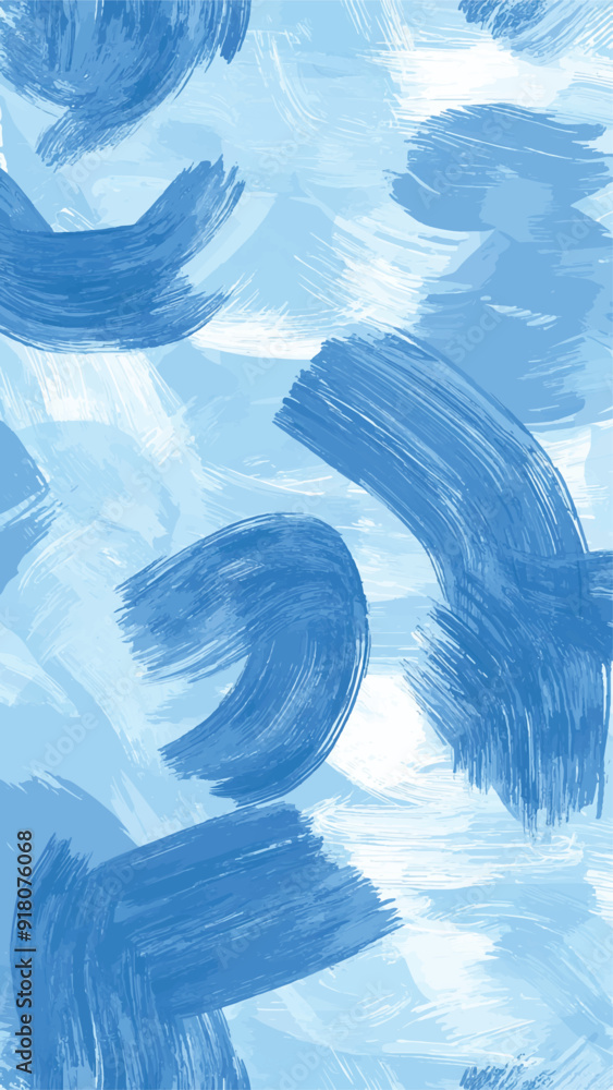 Hand Drawn Illustrated Pattern Background in a Chambray Blue colour ...