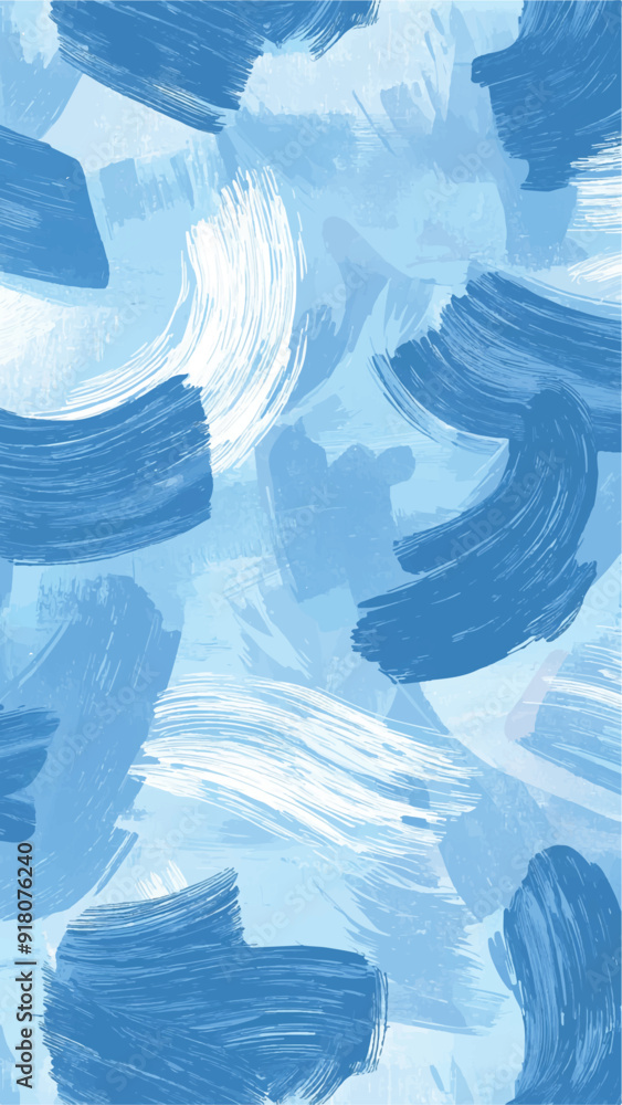 Hand Drawn Illustrated Pattern Background in a Chambray Blue colour ...