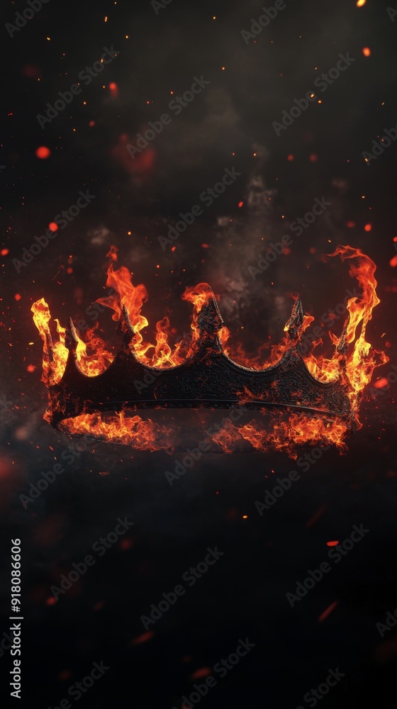 The Fiery Crown of Sovereignty: A Medieval Tapestry of Royalty's Rise ...