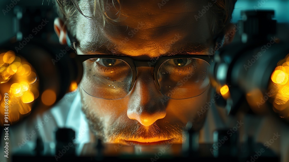 Scientists creating a prototype for a renewable energy device, science ...